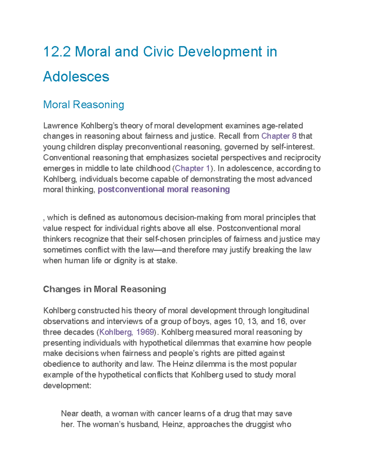 Moral and Civic development in adolescense - 12 Moral and Civic ...