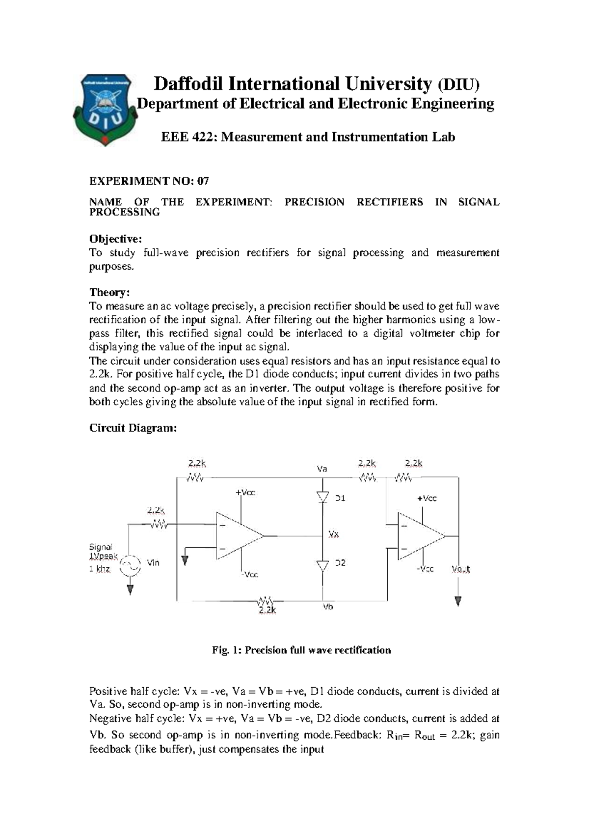 Exp. 07 - dsrg - Daffodil International University (DIU) Department of Electrical and Electronic ...