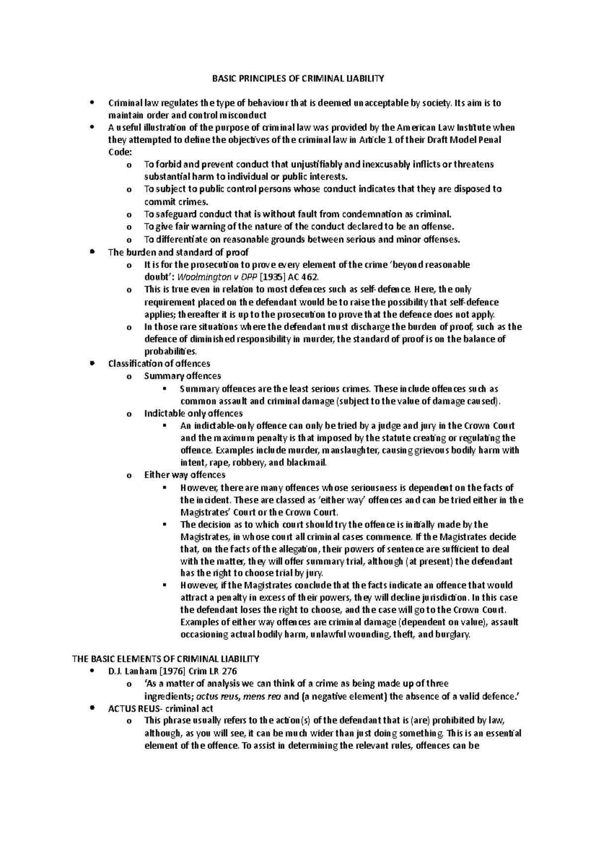 Basic Principles OF Criminal Liability - BASIC PRINCIPLES OF CRIMINAL ...