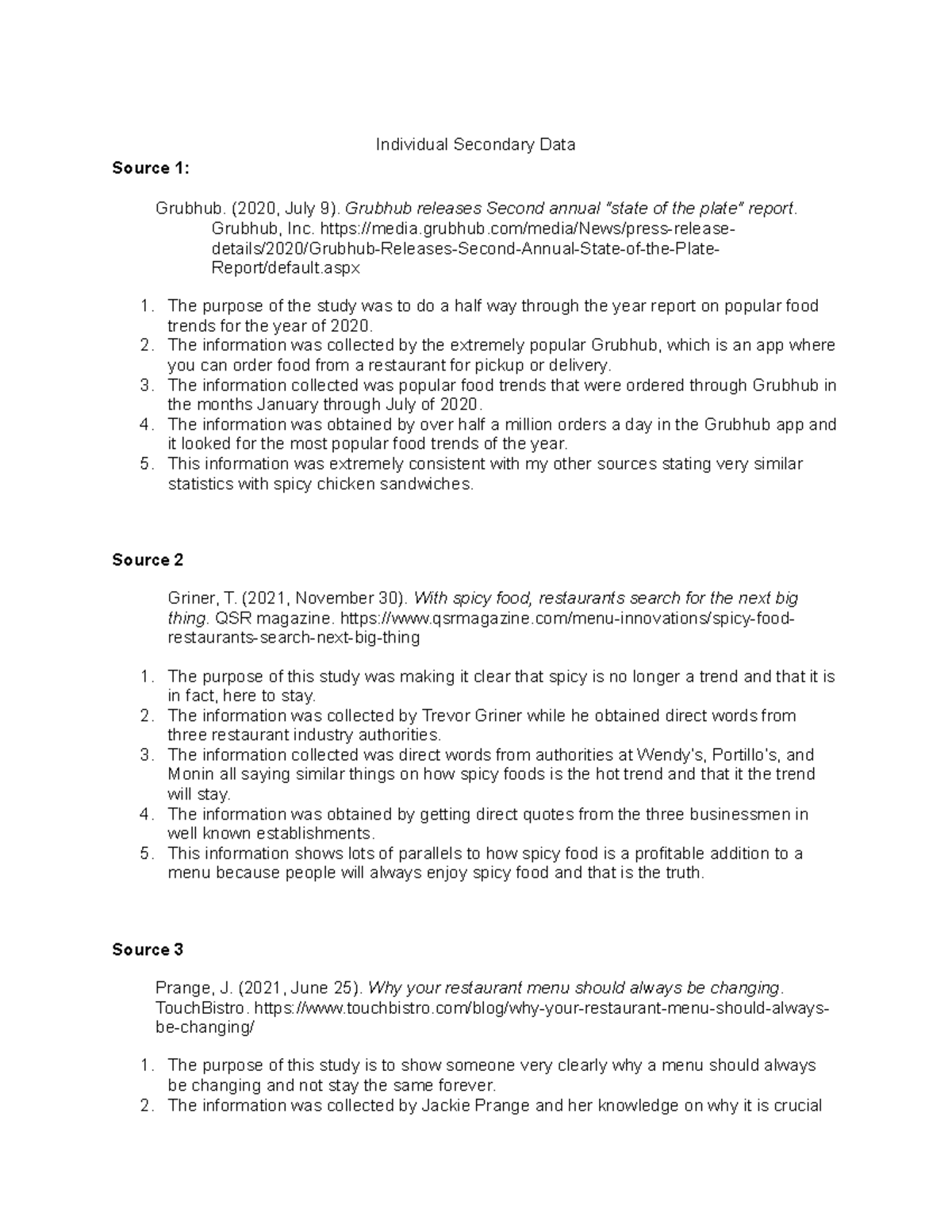 MKT 352 Individual Secondary Assignment - Individual Secondary Data ...