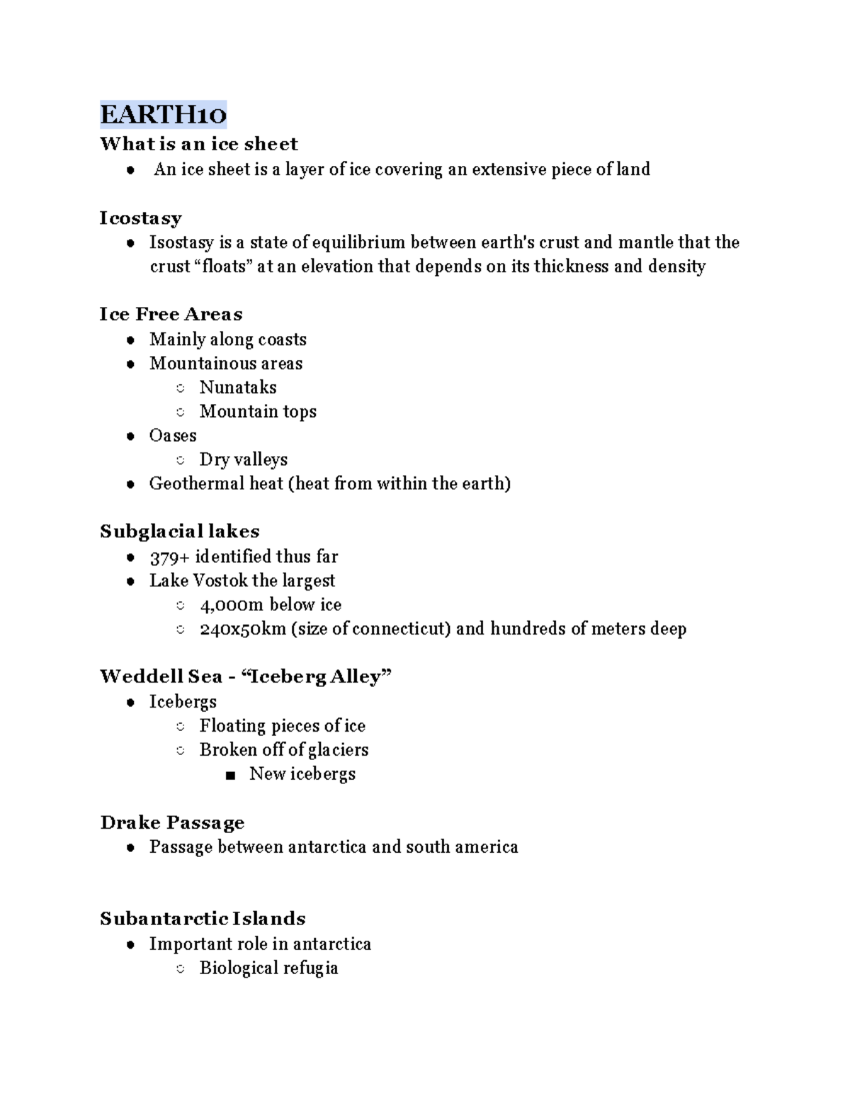 EARTH10 10 3 2022 - These notes are what we discussed in lecture. The ...