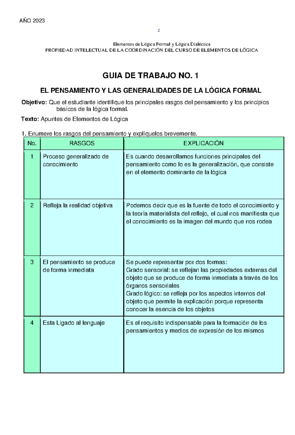Guias DE Logica - AÑO 202 3 2 Elementos de Lógica Formal y Lógica ...