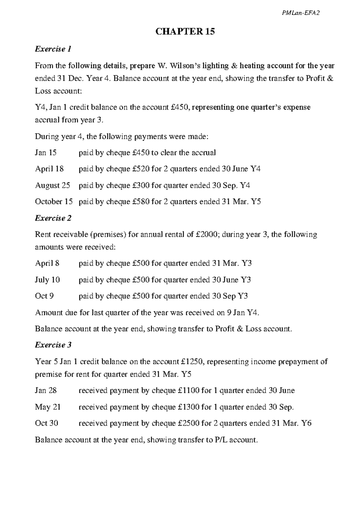 Exercise chapter 15 - 123 - PMLan-EFA CHAPTER 15 Exercise 1 From the ...