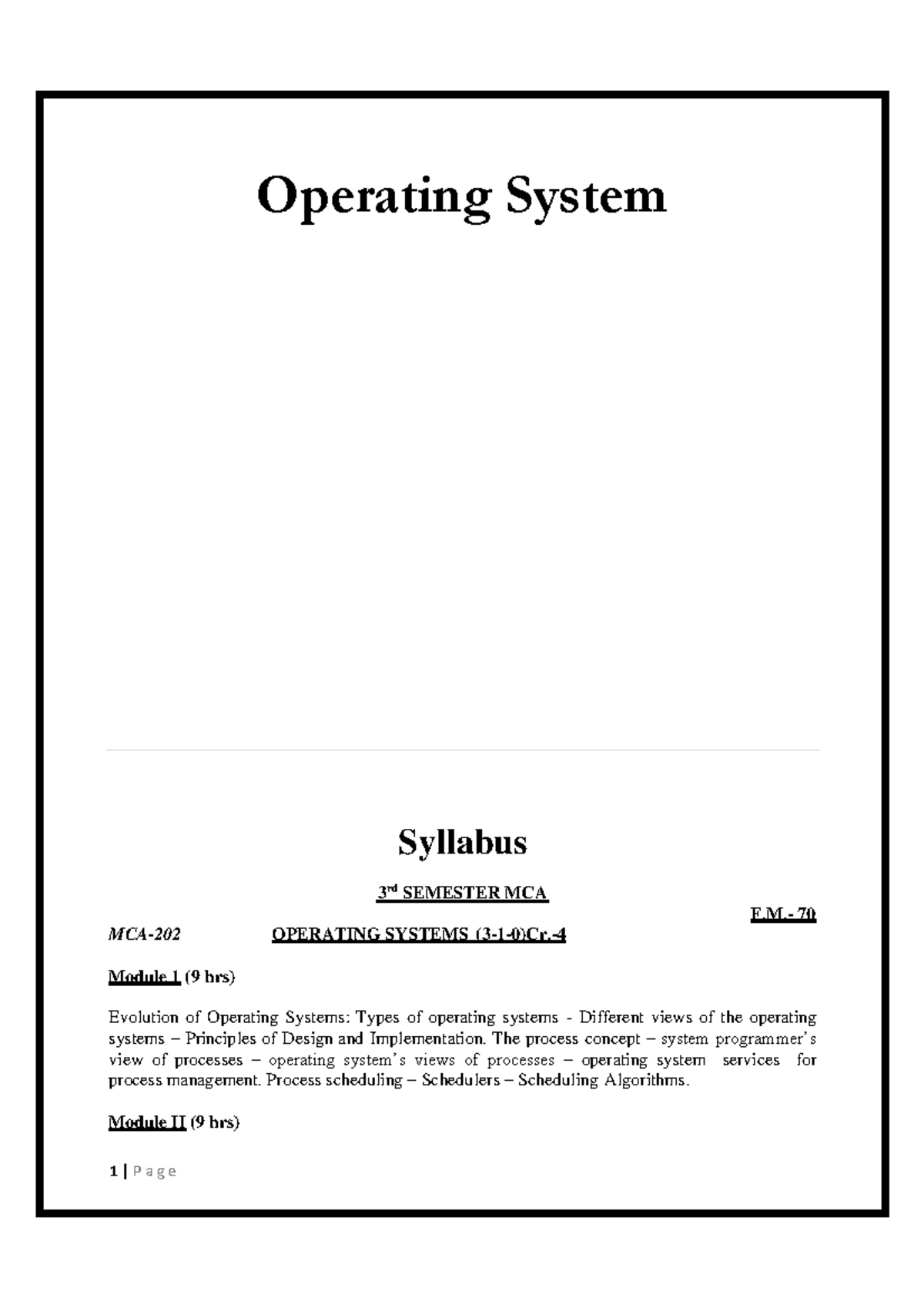 Operating System Gyana - Warning: TT: undefined function: 32 Operating System Syllabus 3 rd ...