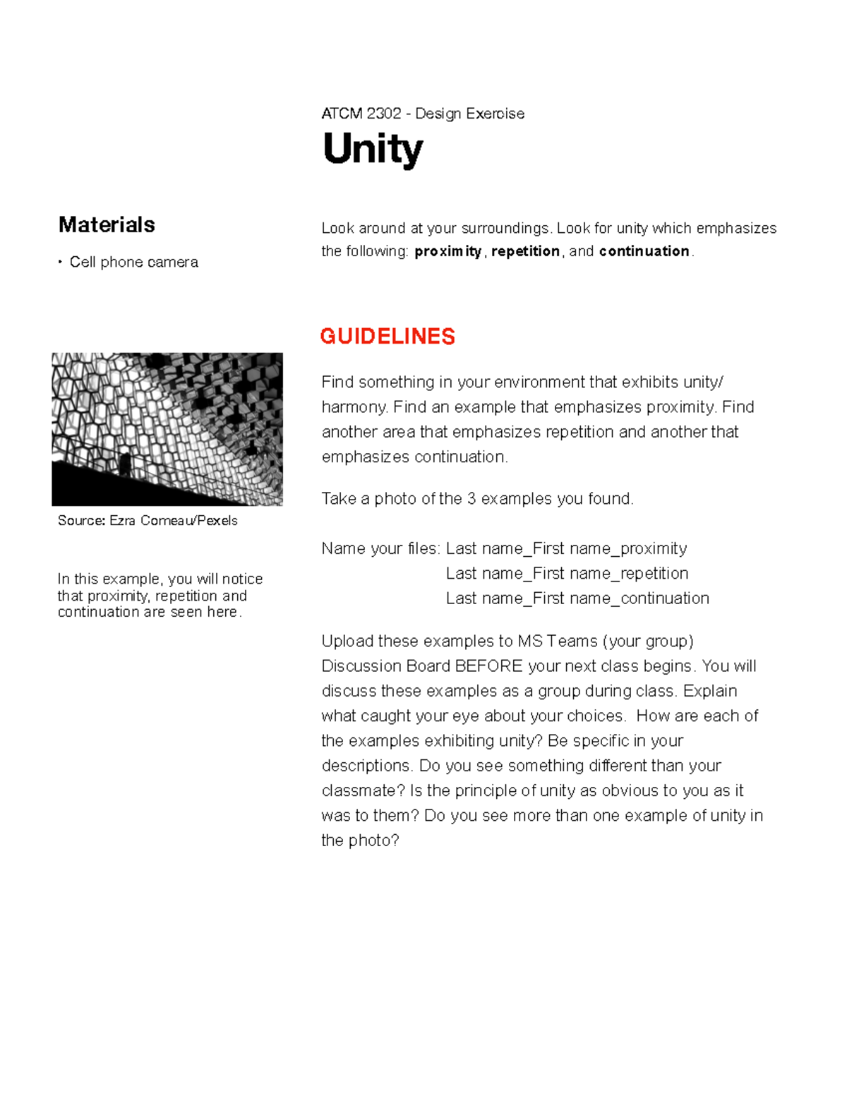 Unity Exercise - Materials Cell phone camera ATCM 2302 - Design ...