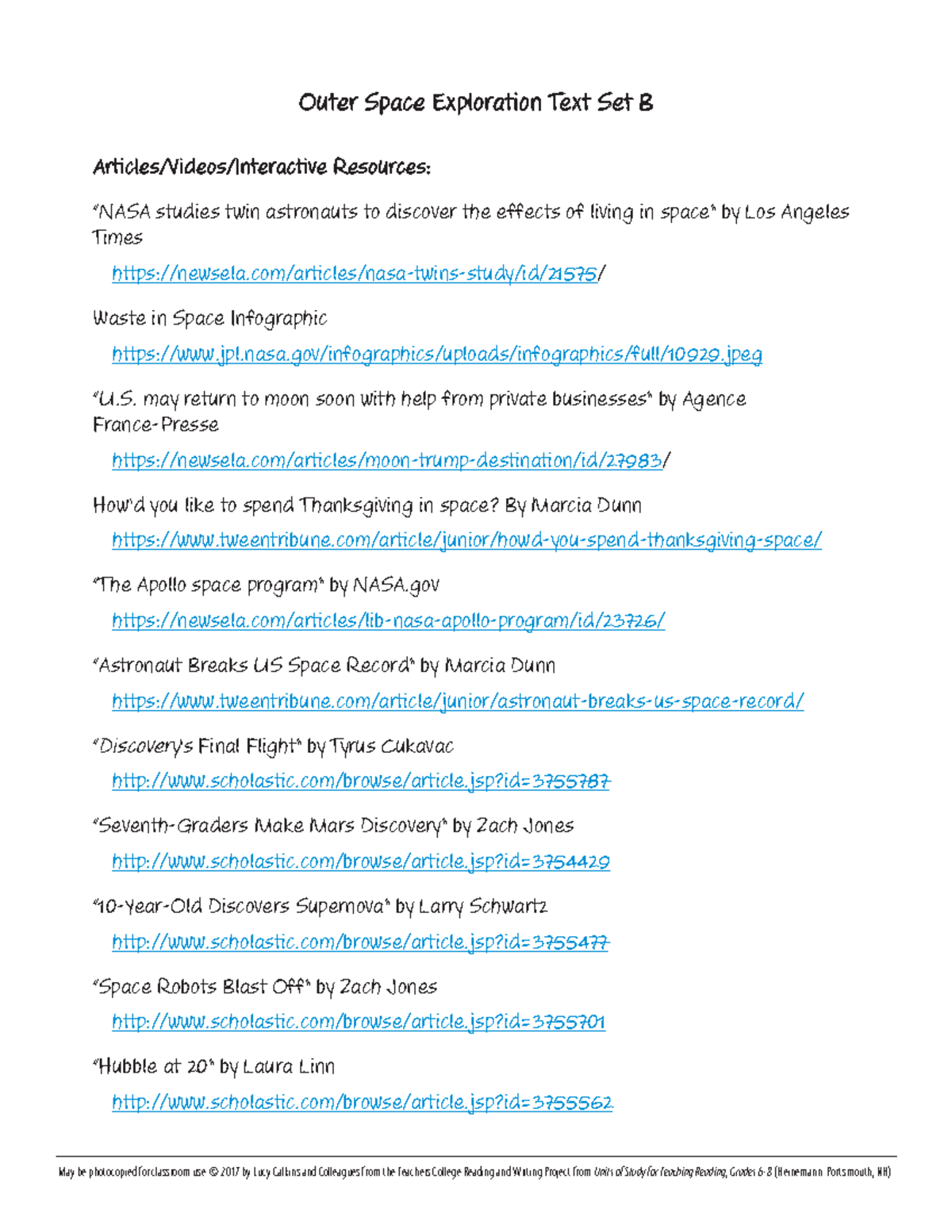 - Outer Space Exploration Text Set B - Outer Space Exploration Text Set ...