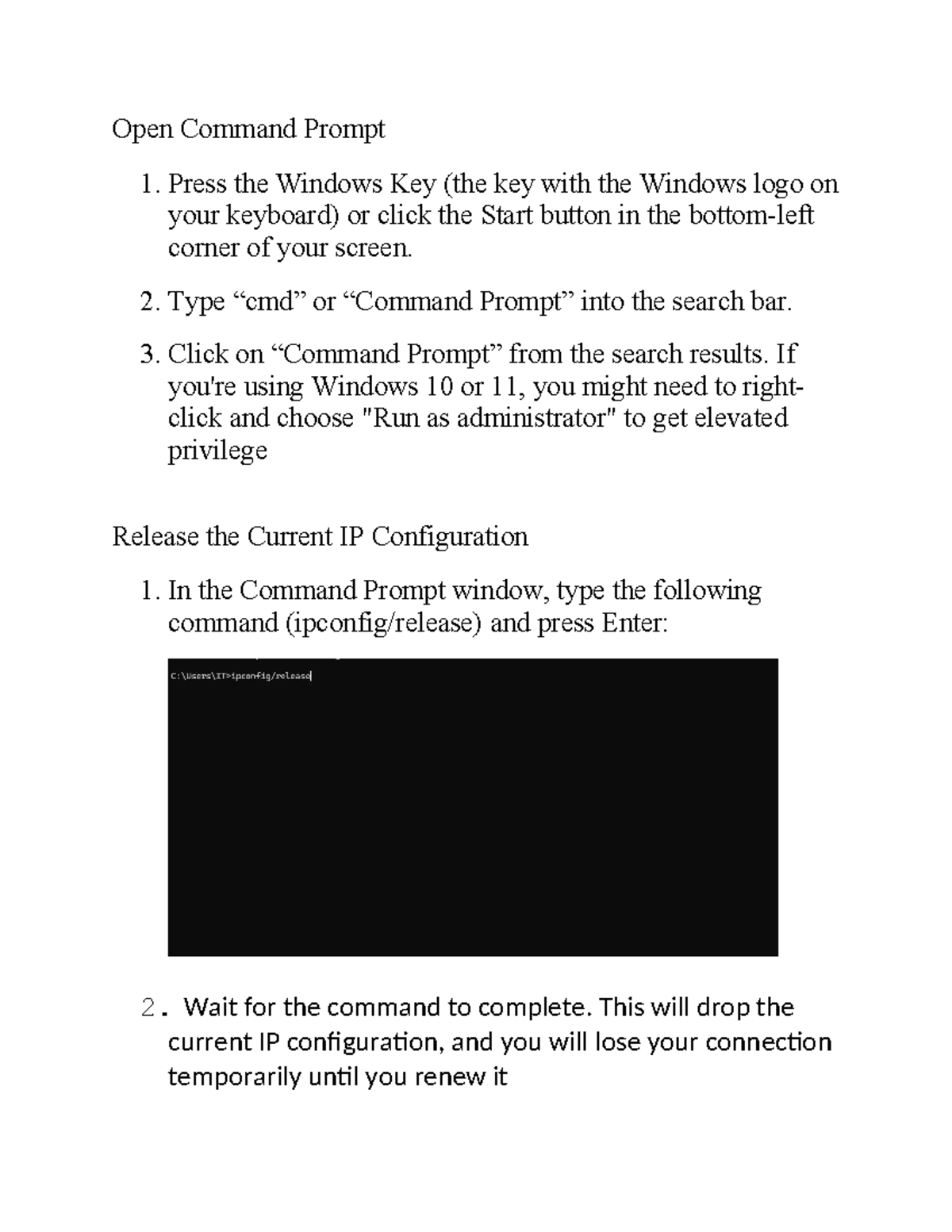 marketing management - Open Command Prompt 1. Press the Windows Key ...