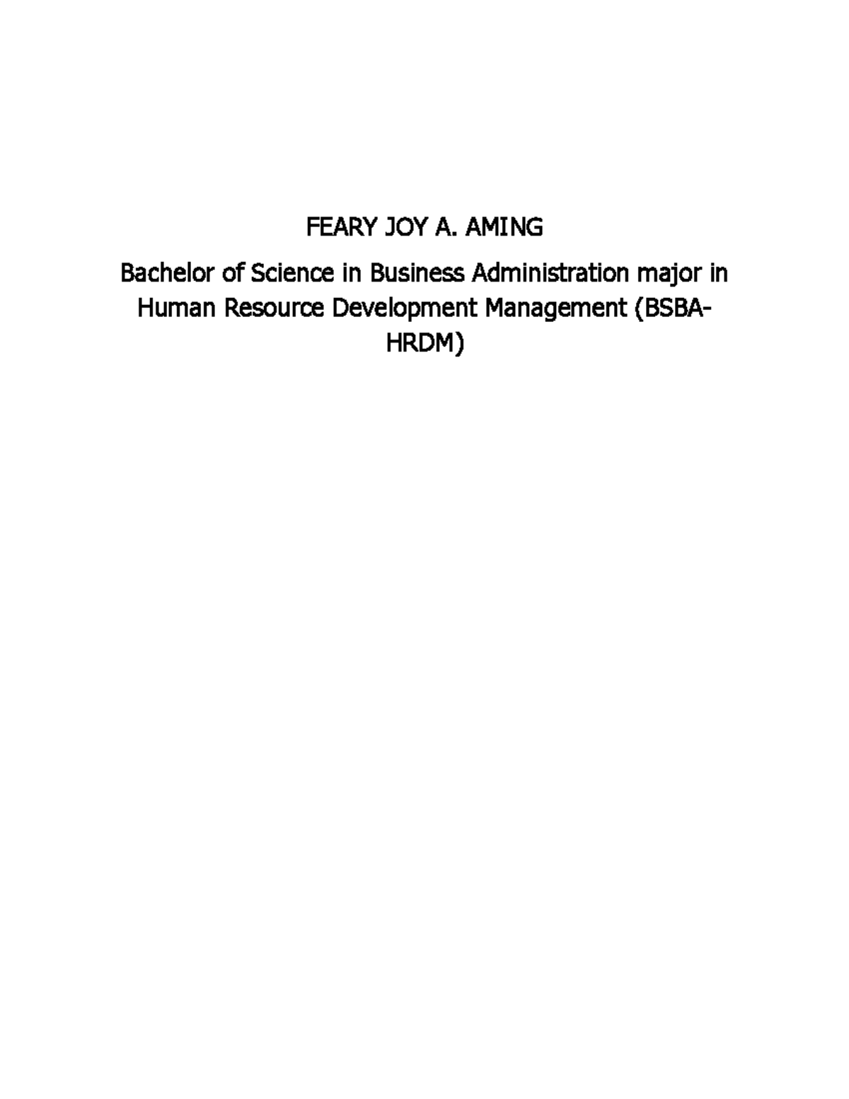Aming Comp 3 L - fwwef - FEARY JOY A. AMING Bachelor of Science in ...