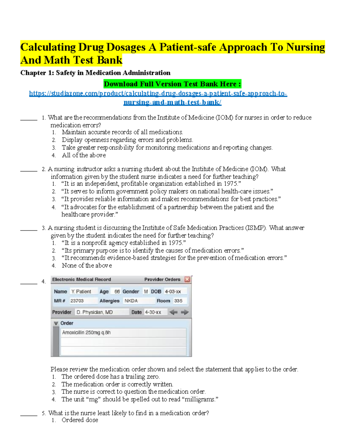 Calculating Drug Dosages A Patient-safe Approach To Nursing And Math ...