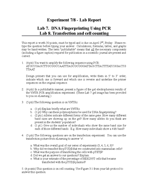 4380 Lab 1 Protocol - Student - BIOL4380 Spring 2021 E1 Lab Procedure ...