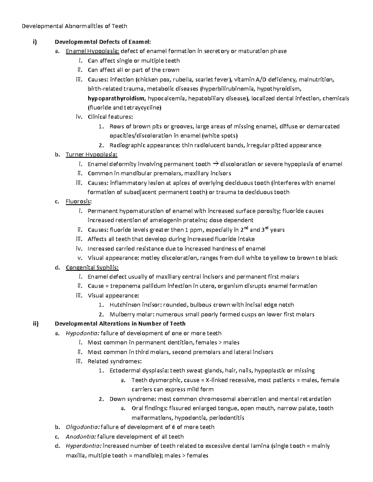 1. Developmental Abnormalities Of Teeth - Enamel Hypoplasia: defect of ...