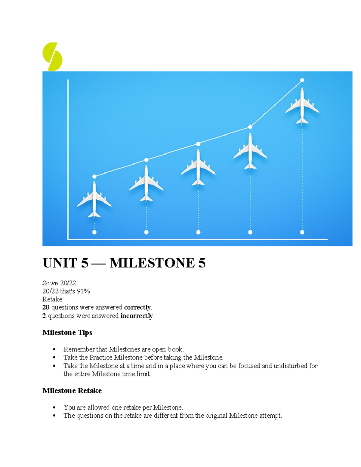 Sophia math 1 test - college math - UNIT 5 — MILESTONE 5 Score 20/ 20 ...