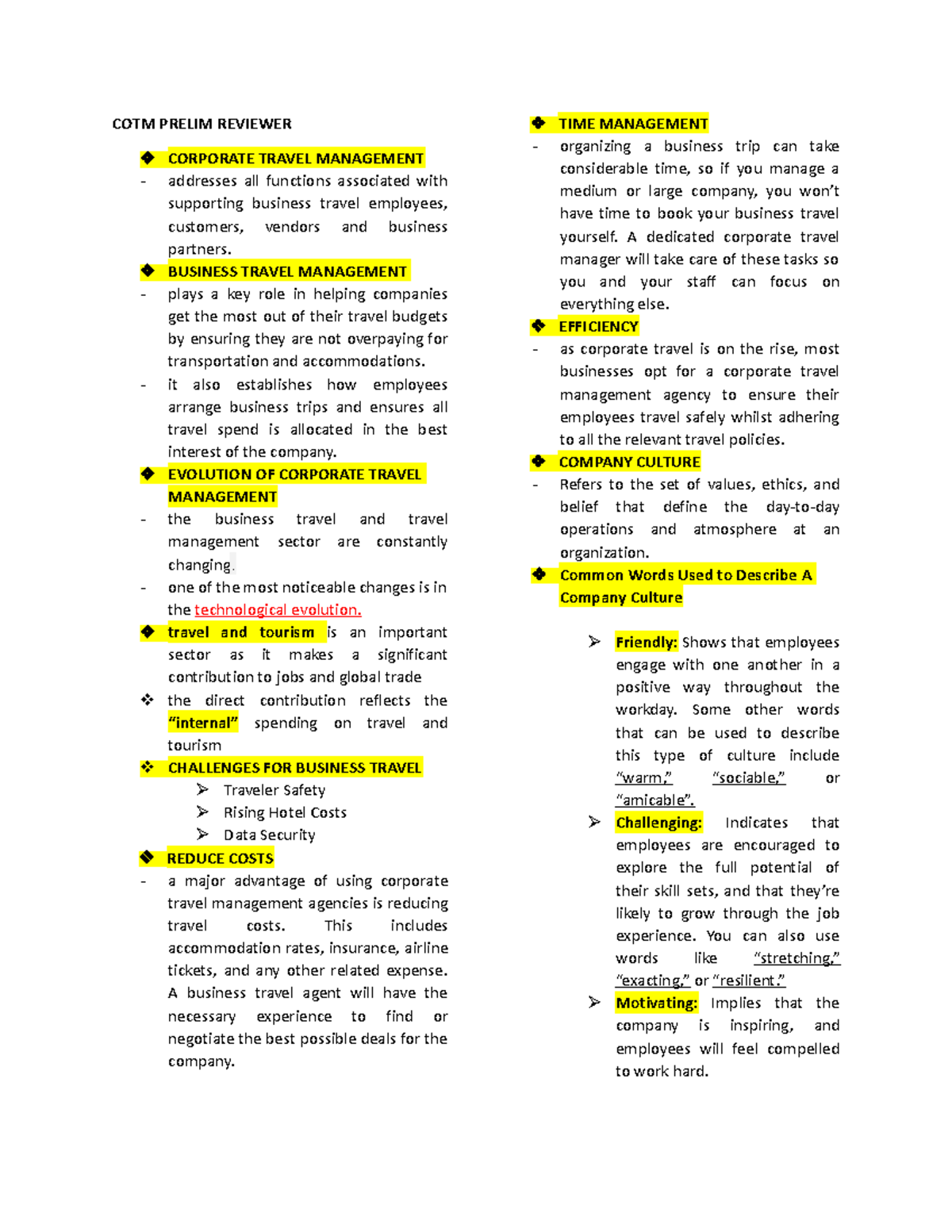 COTM Prelim Reviewer - you can use as a guide - COTM PRELIM REVIEWER ...