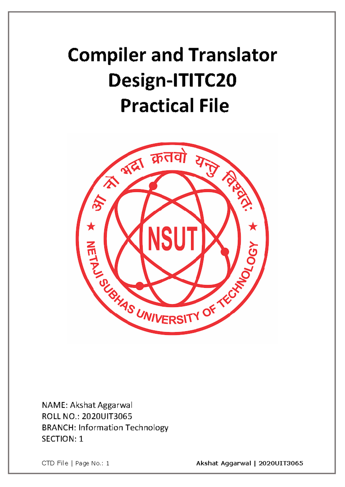 Compiler - duh - Compiler and Translator Design-ITITC Practical File ...