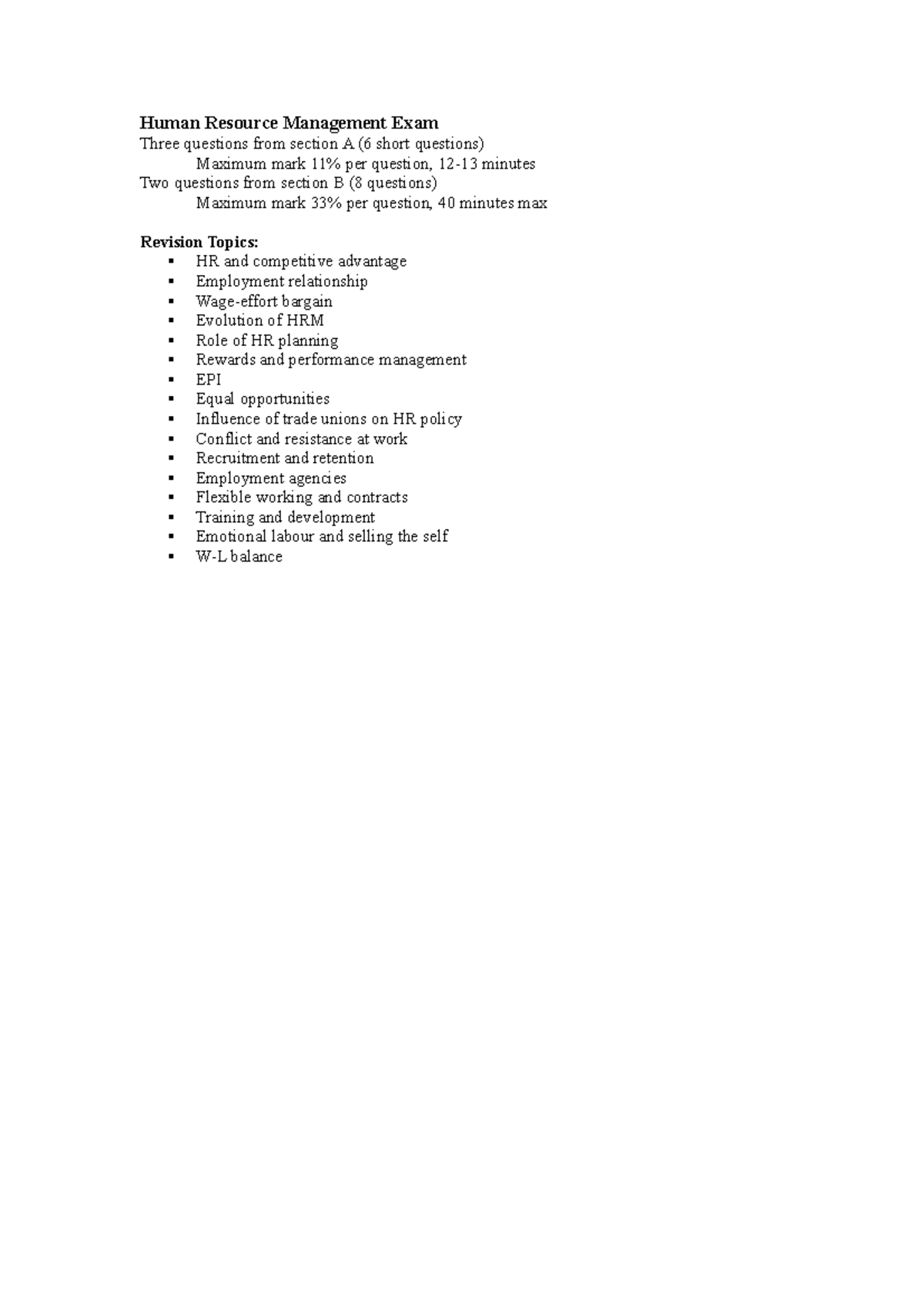 HRM-Notes - HRM notes for undergraduates in the 3rd year - Human ...