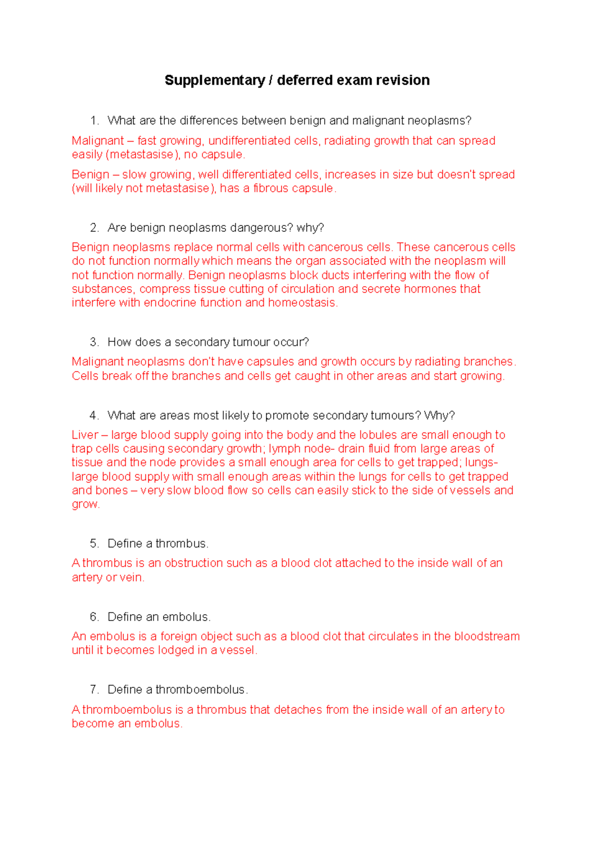 Exam January 2017, questions and answers - Supplementary / deferred ...