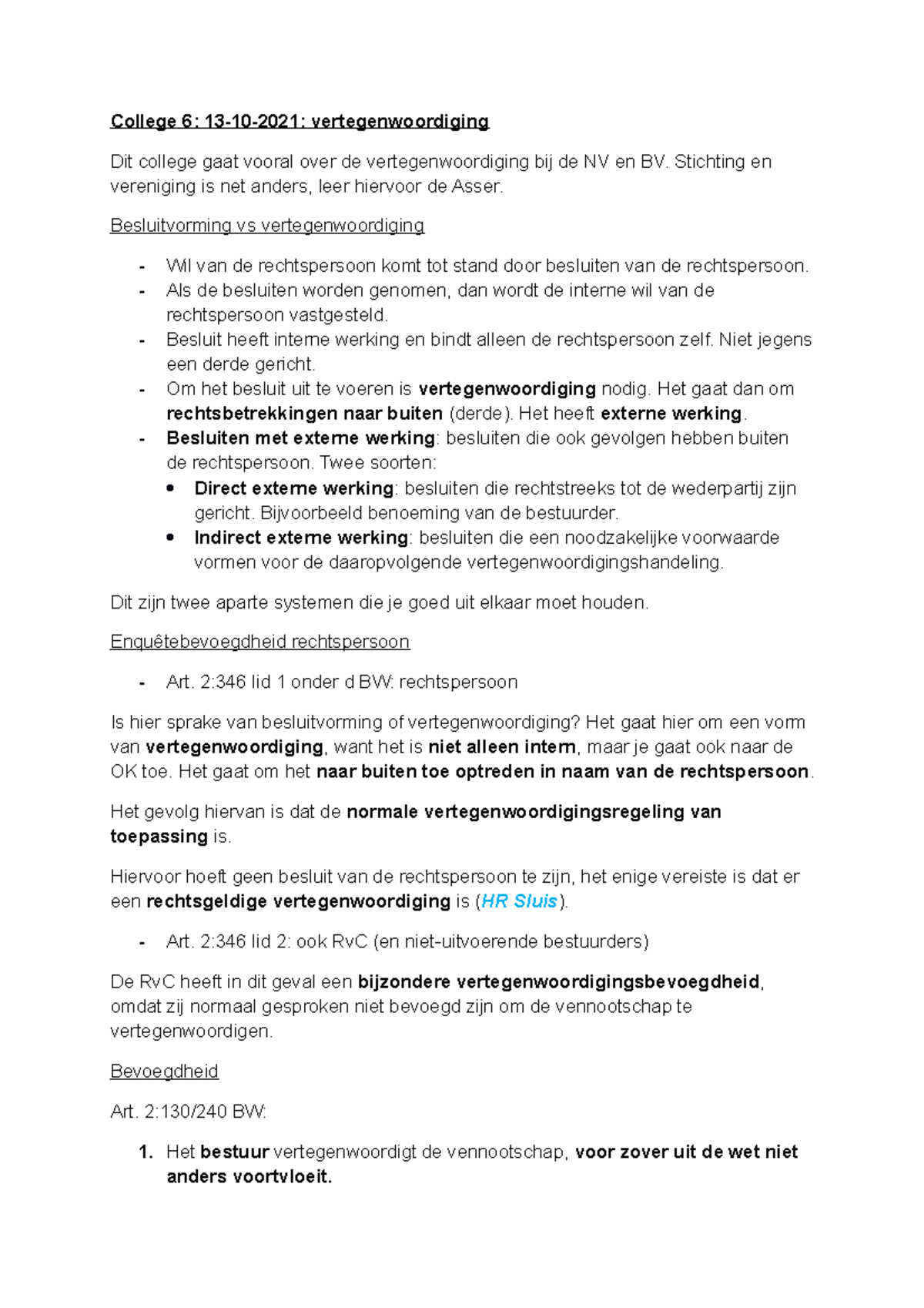 HC 6 RP - Hoorcollege 6 De Rechtspersoon - College 6: 13-10-2021 ...