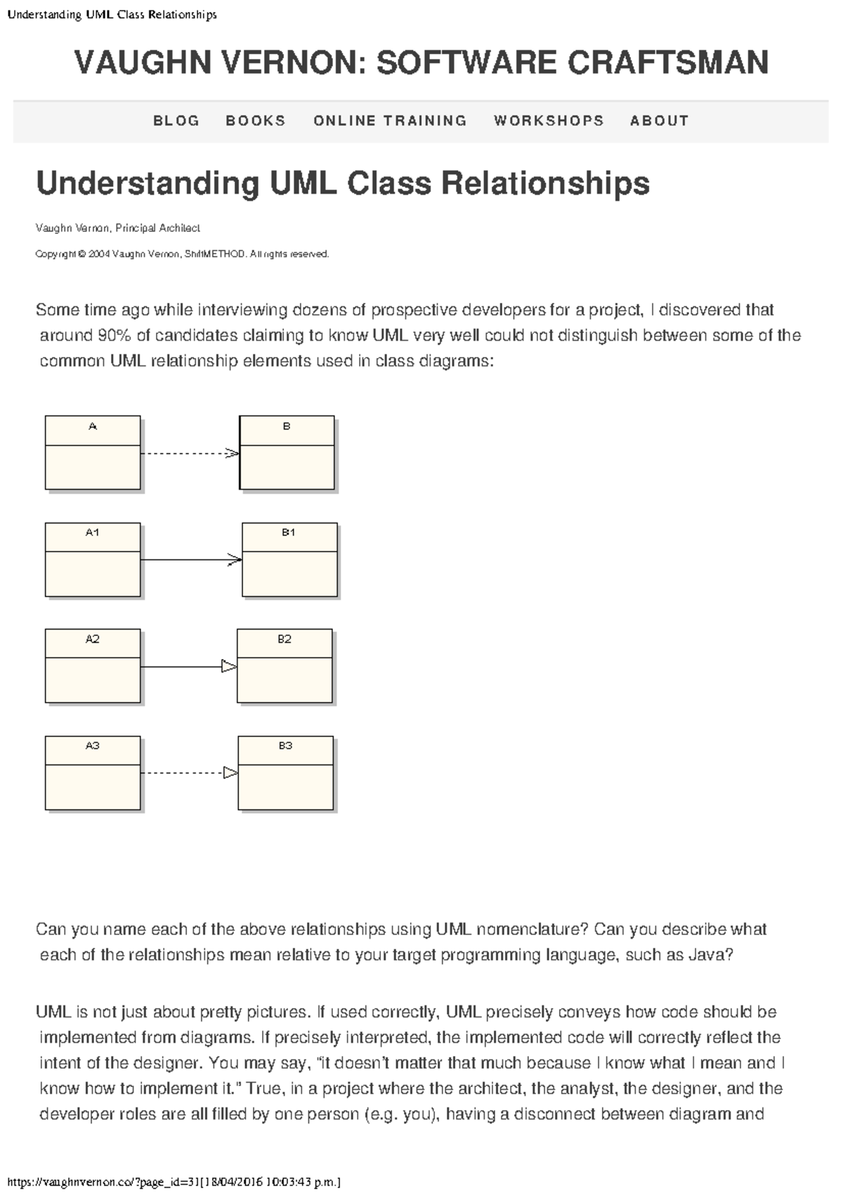 Relaciones en UML - Understanding UML Class Relationships vaughnvernon ...