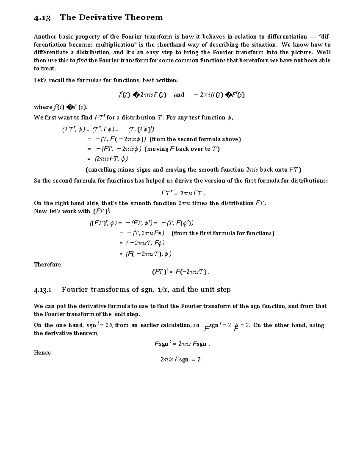 The Derivative Theorem - F F 4 The Derivative Theorem Another basic ...