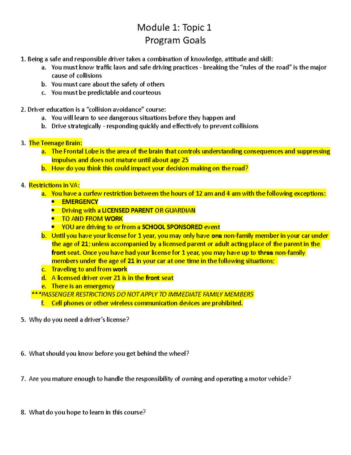 Module 1 Teacher Workbook Answers Final - Module 1: Topic 1 Program ...