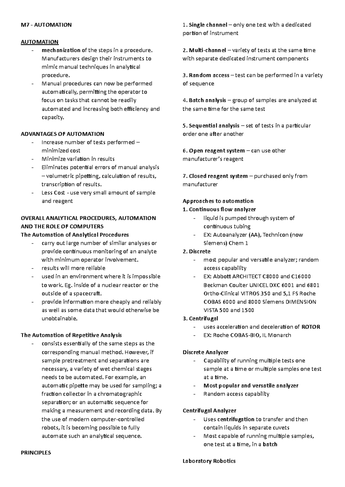 CC1 Reviewer finals - M7 - AUTOMATION AUTOMATION mechanization of the ...