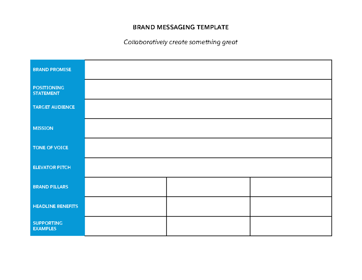 Salesforce Brand Messaging Template - BRAND MESSAGING TEMPLATE ...