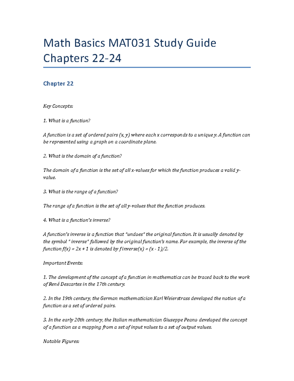 Math Basics MAT031 Study Guide Chapters 22-24 - Math Basics MAT031 ...