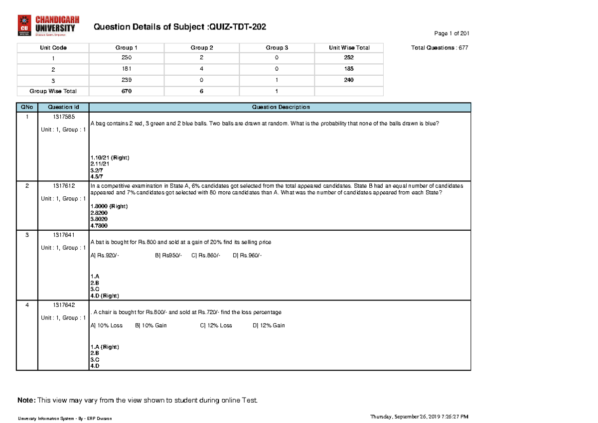Aptitude Question bank - QNo Question Id Question Description 1 1317585 ...