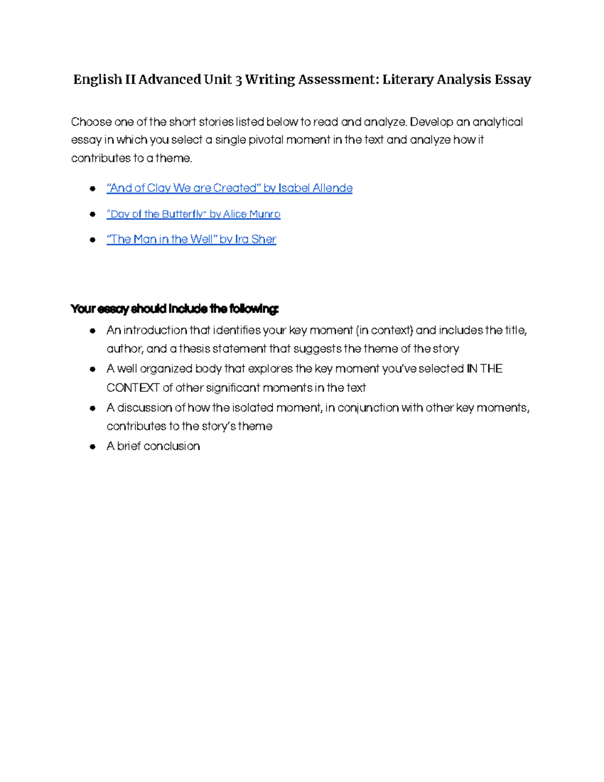 Pady+English+II+Advanced+Unit+3+Writing+Assessment - English II ...