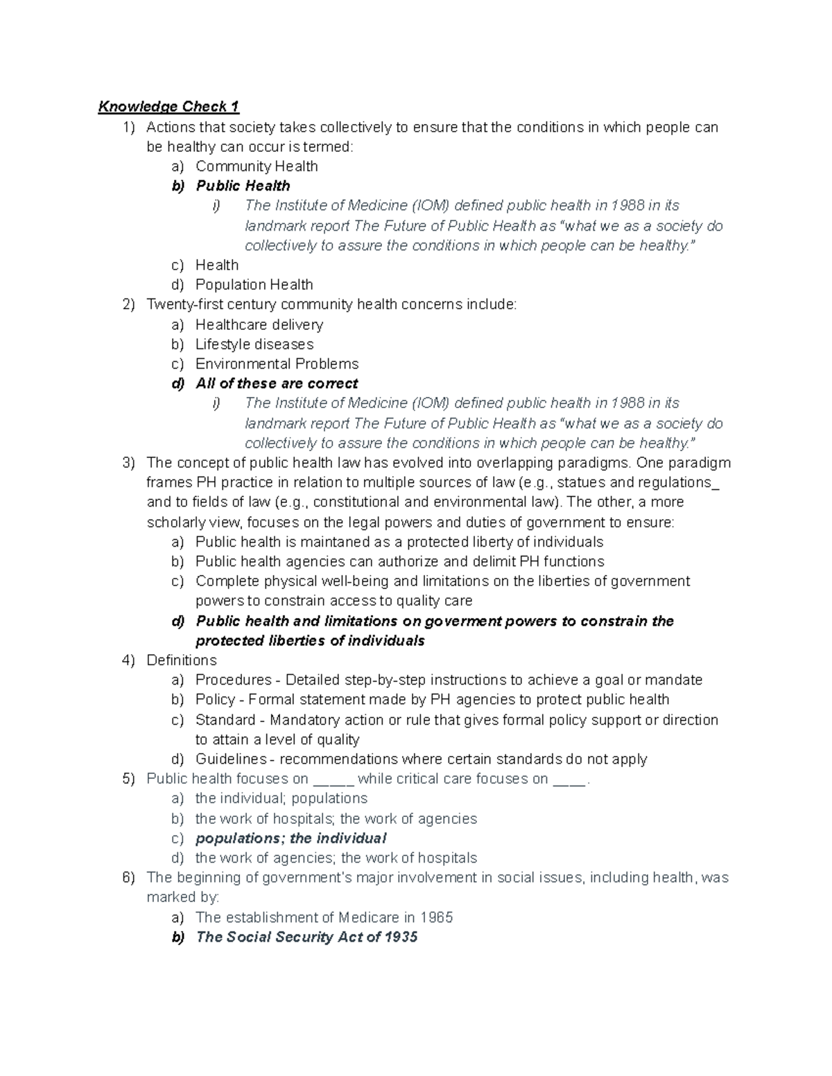 Knowledge Checks 1 6 Knowledge Check 1 1 Actions That Society Takes