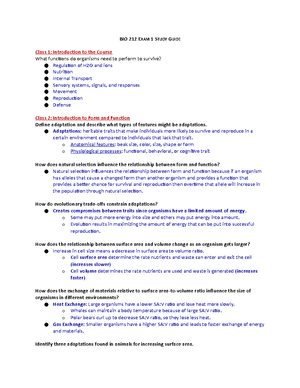 BIO 212- Class 20 Assignment - Learning Objective 1: Describe the ...