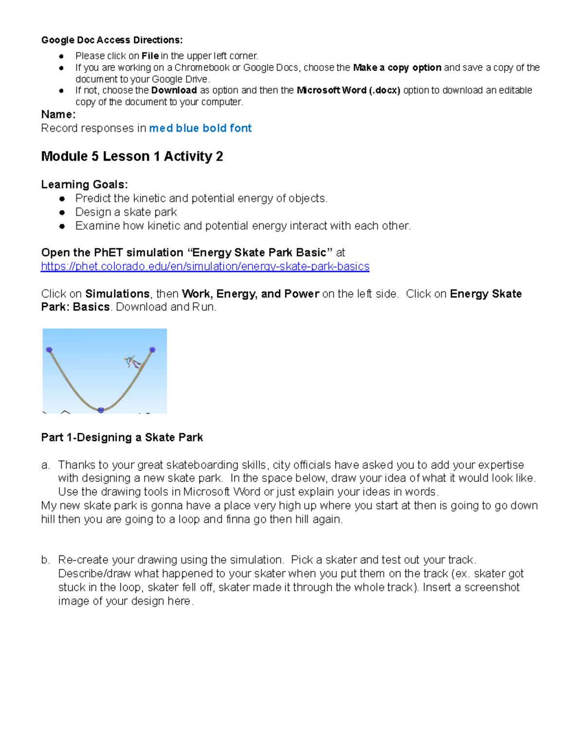 Ociels Copy of Module Five Lesson One Activity Two - Google Doc Access ...