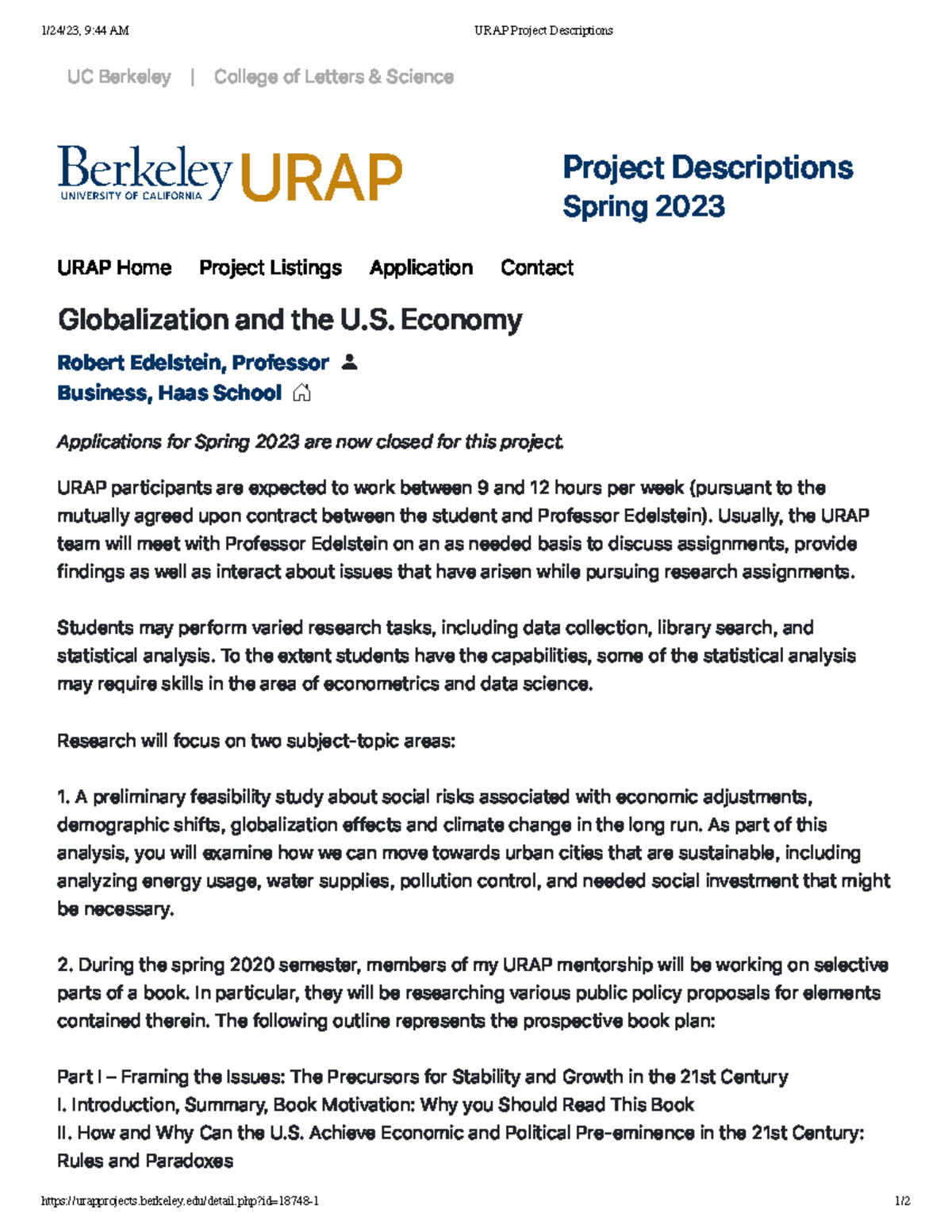 URAP Project Descriptions - 1/24/23, 9:44 AM URAP Project Descriptions ...