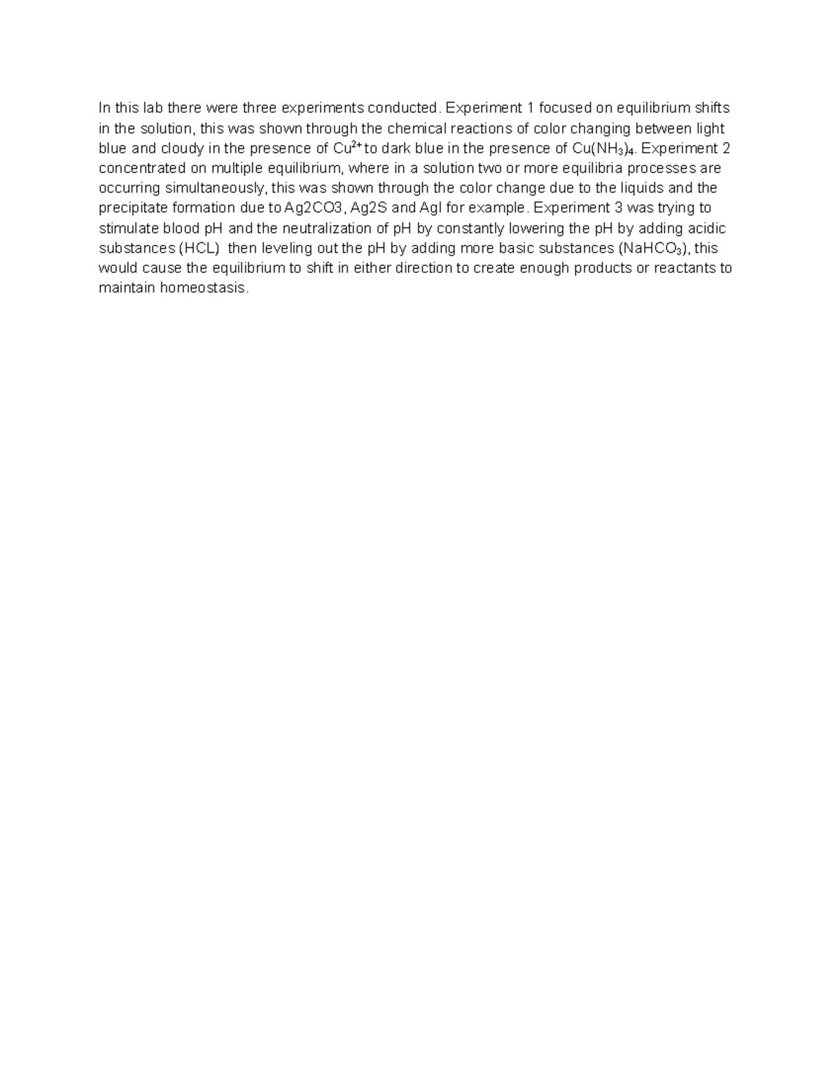 Conclusion - In this lab there were three experiments conducted ...
