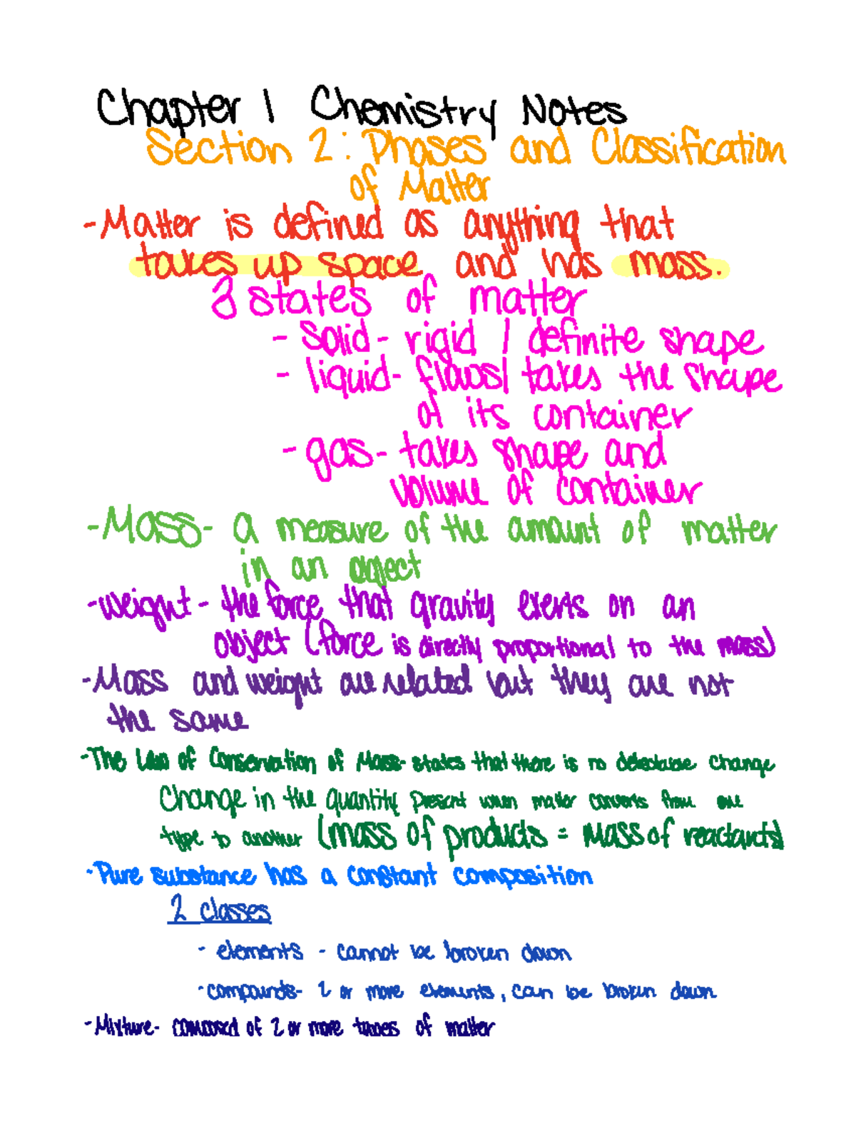 CHEM 1007 Chapter 1 - Chapter 1 Chemistry Notes Section 2 Phases and ...