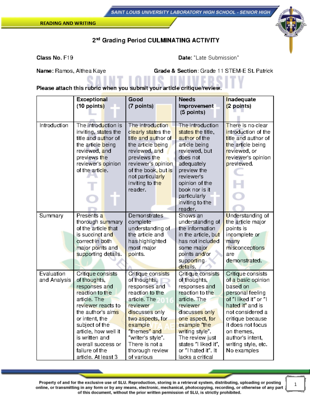 2nd Grading Culminating-Activity-Ramos-Althea-Kaye - READING AND ...