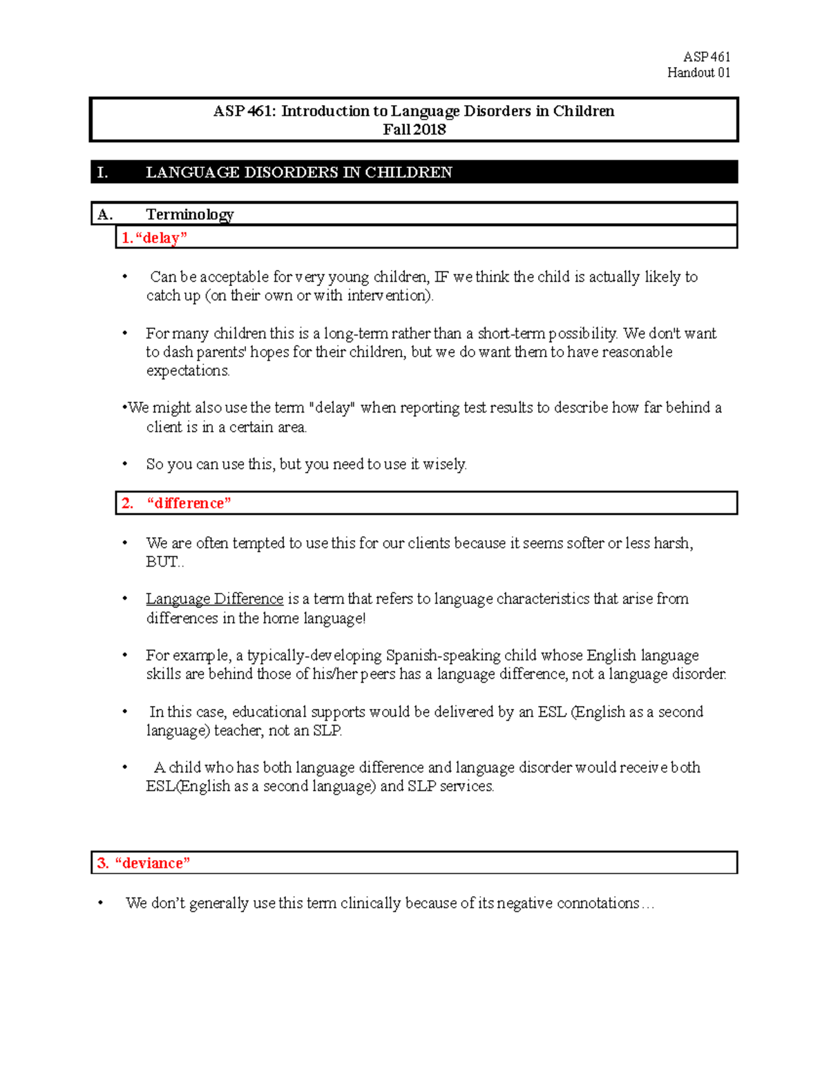 ASP 461 Course Notes and Study Guides - ASP 461 Handout 01 ASP 461 ...