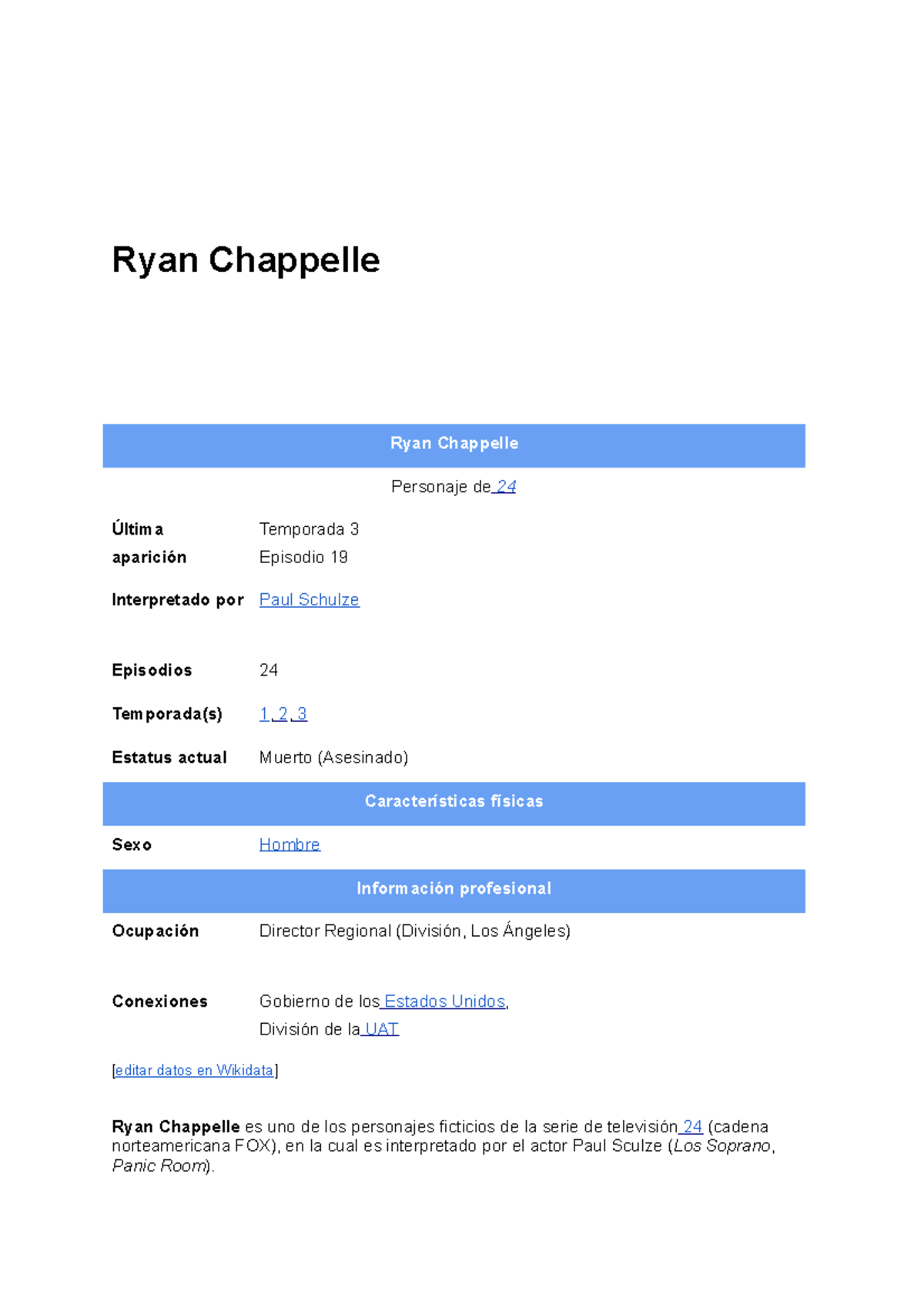 Ryan Chappelle - Fue el menor de doce hermanos. Su padre, Carlos Hahn, fue un rico ingeniero ...