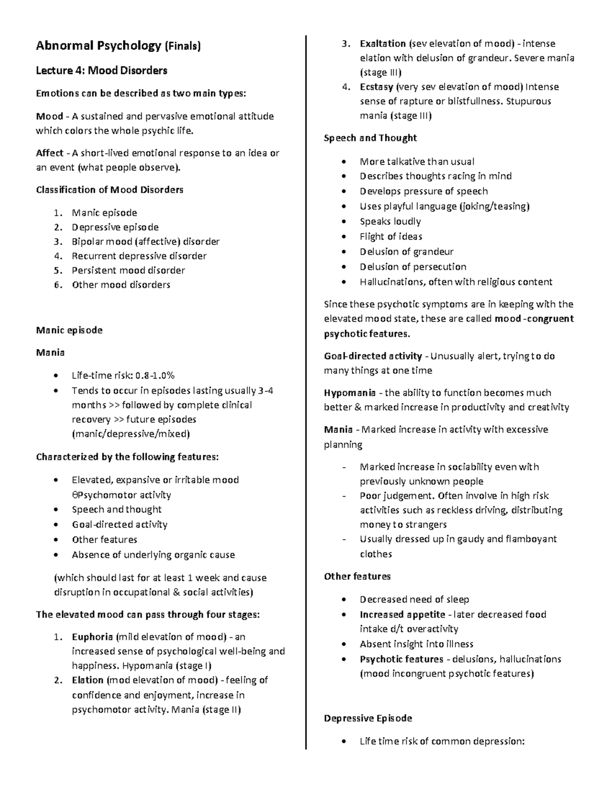 Abnormal-Psychology Finals - Abnormal Psychology (Finals) Lecture 4 ...