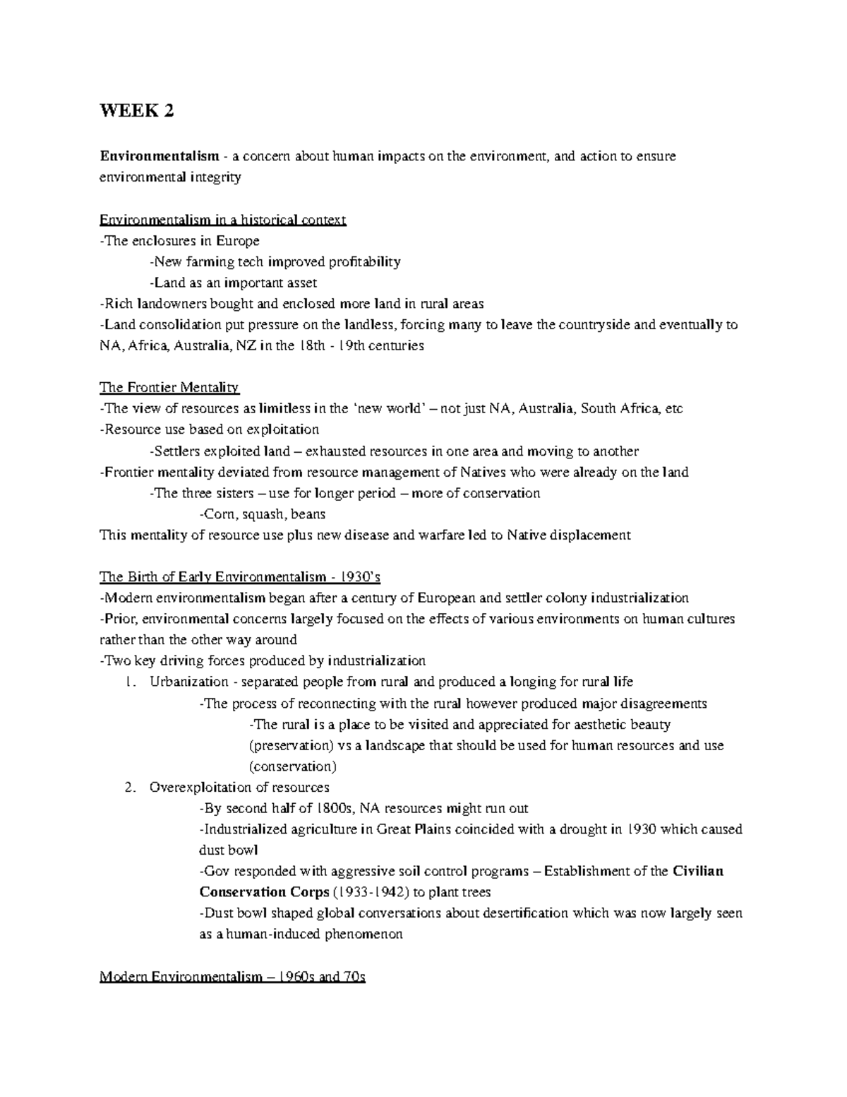 Society and Environment Week 2 - WEEK 2 Environmentalism - a concern ...