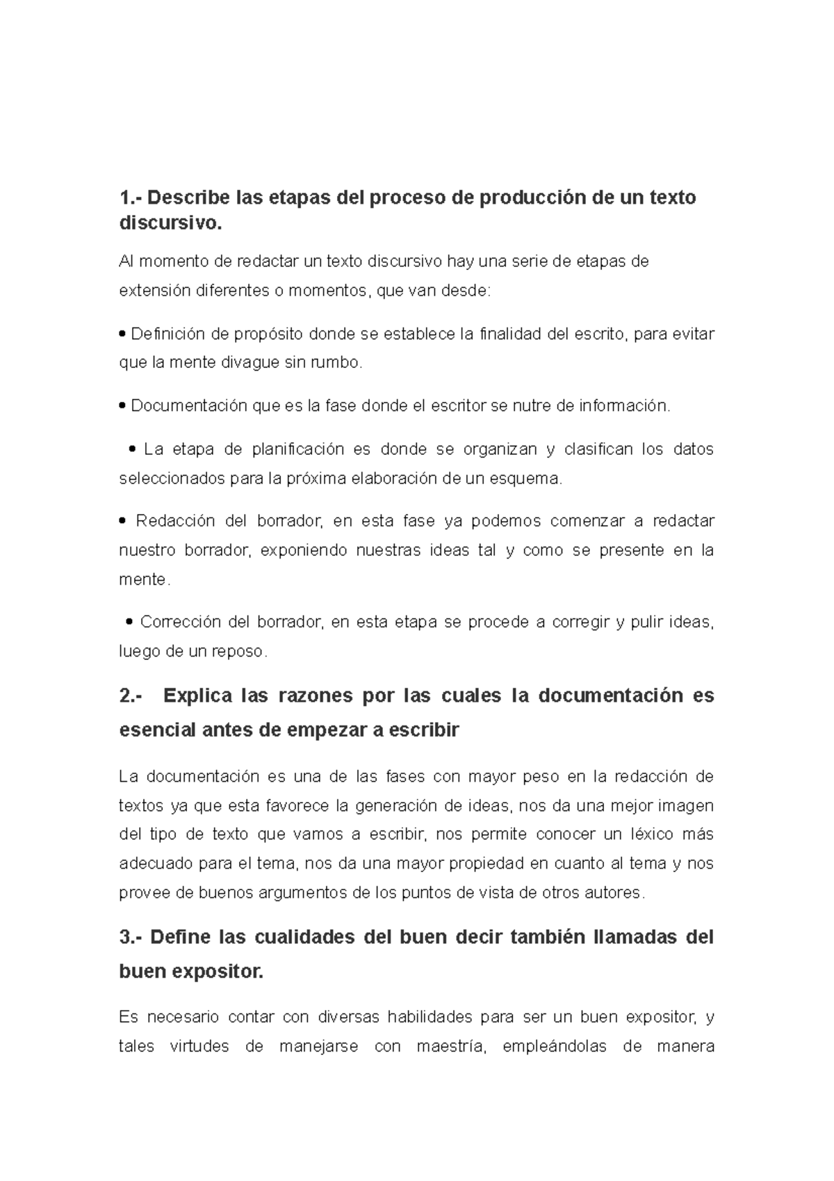 Tarea 8 - Describe las etapas del proceso de producción de un texto ...