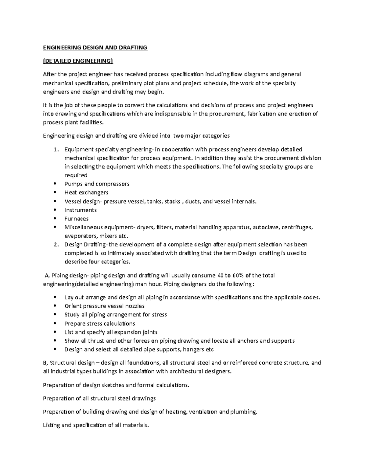 Engineering design and drafting - ENGINEERING DESIGN AND DRAFTING ...