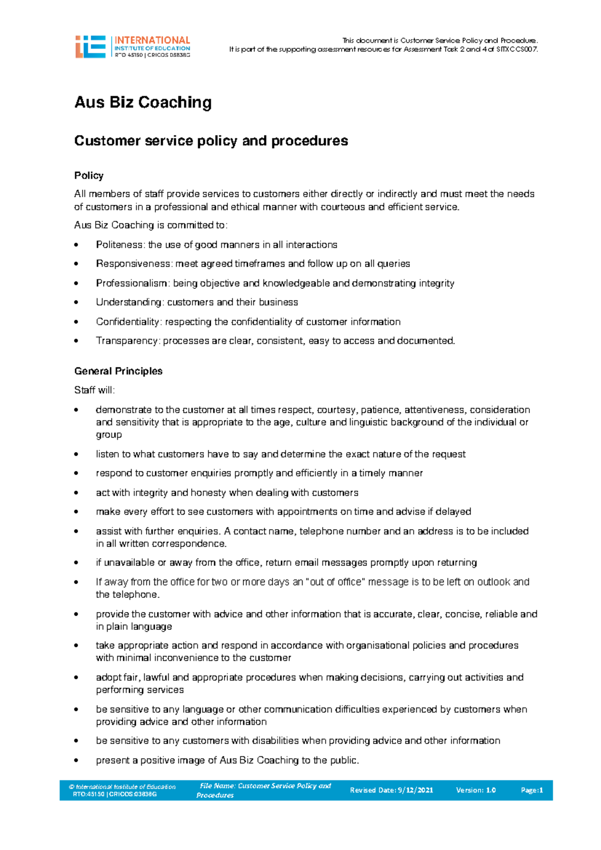 Customer Service Report Template - It is part of the supporting ...