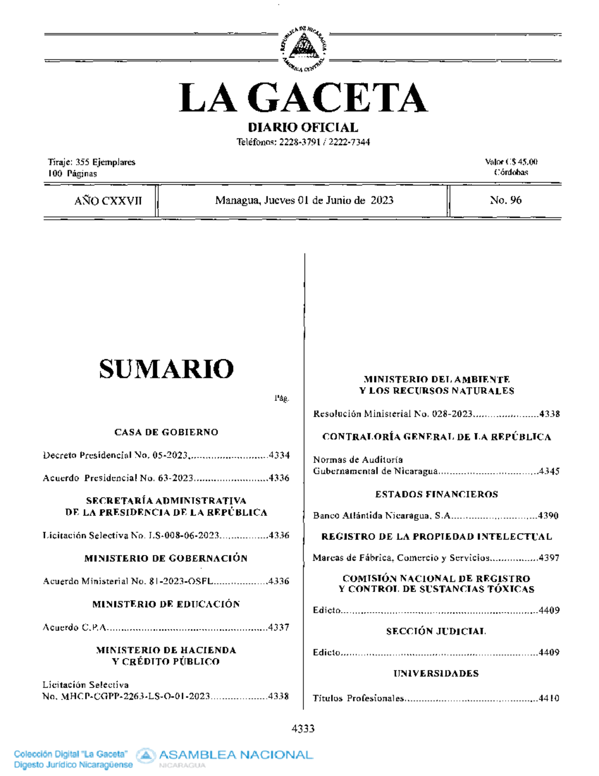 Nagun Vigencia 1 - Normas Gubernamentales - LA GACETA DIARIO OFICIAL ...