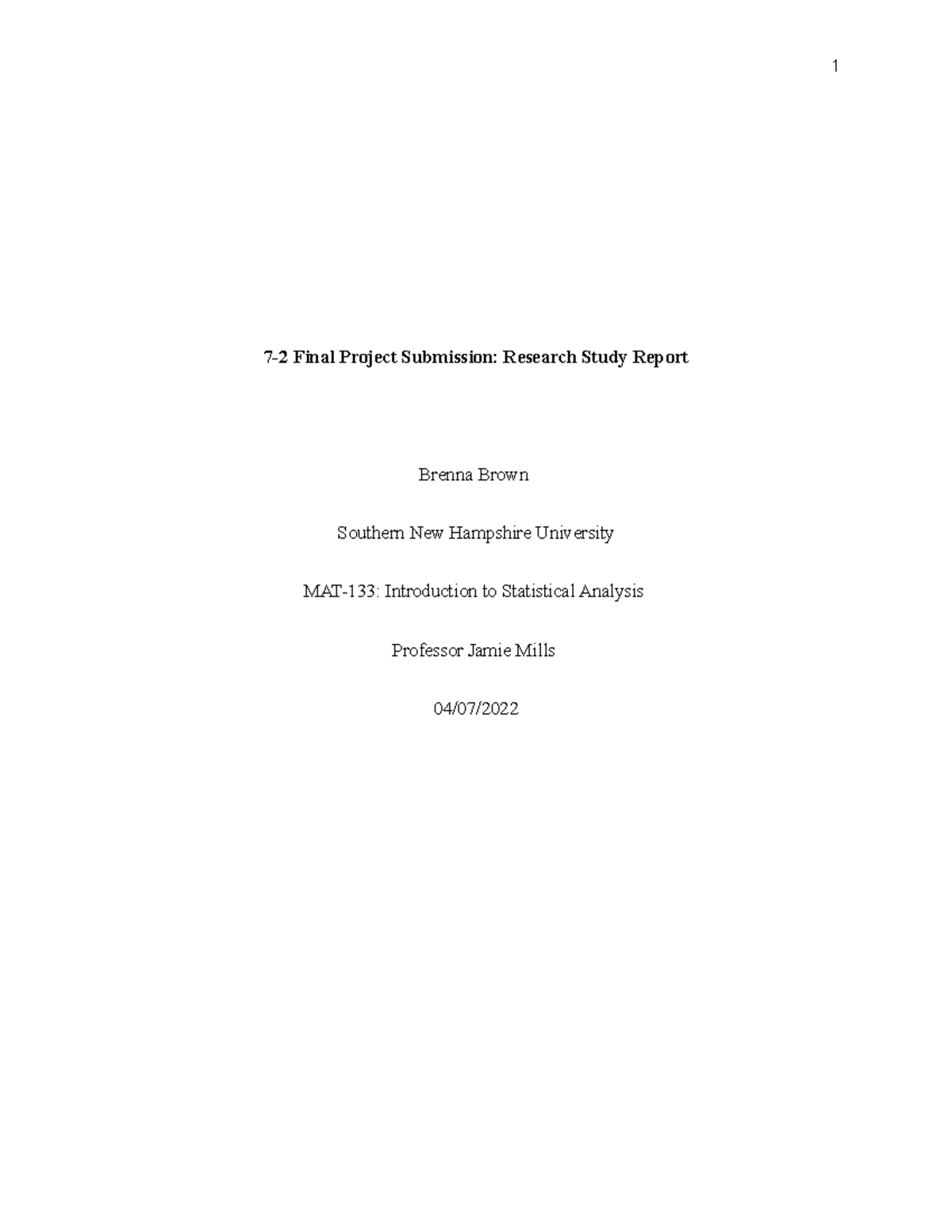 MATH-133 7-2 Final Project - 7-2 Final Project Submission: Research ...