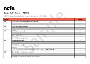 P000293 L2 Mathematics Sample Paper - Sample Paper: P NCFE Functional ...