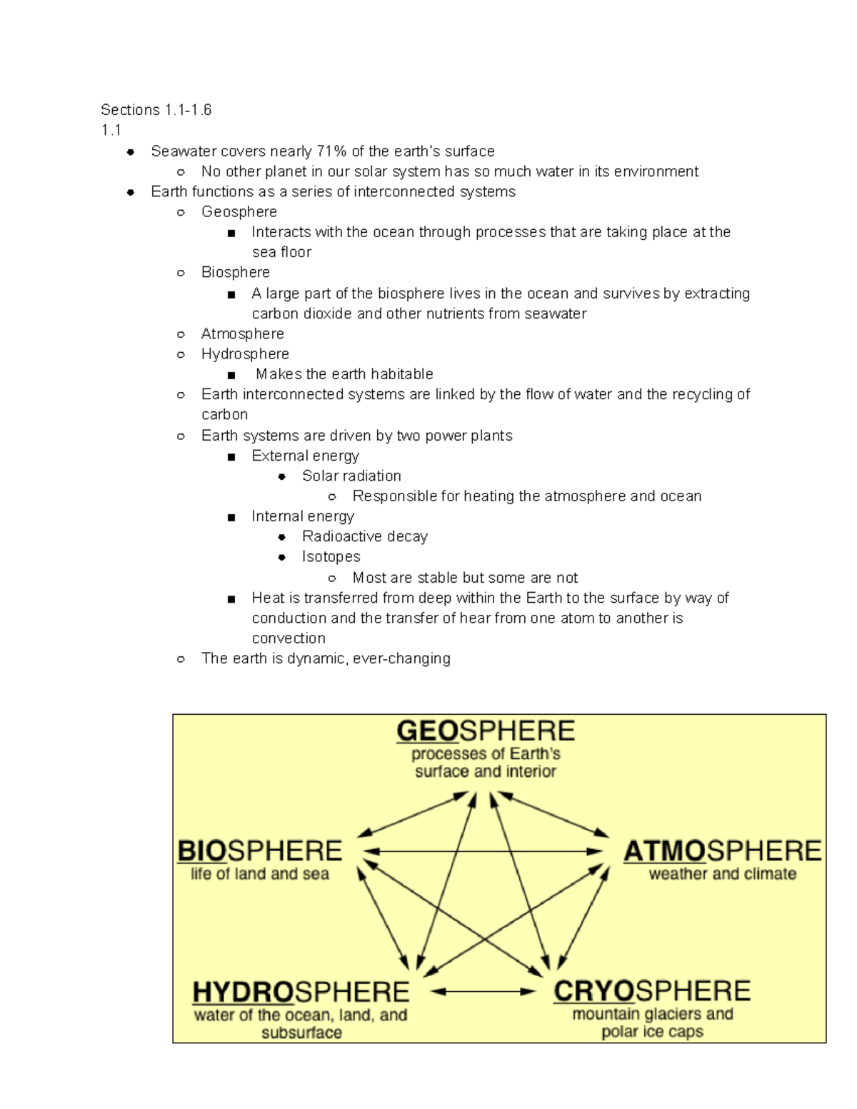 Oceanohgrpahy Textbook Notes - Sections 1-1. 1. Seawater covers nearly ...