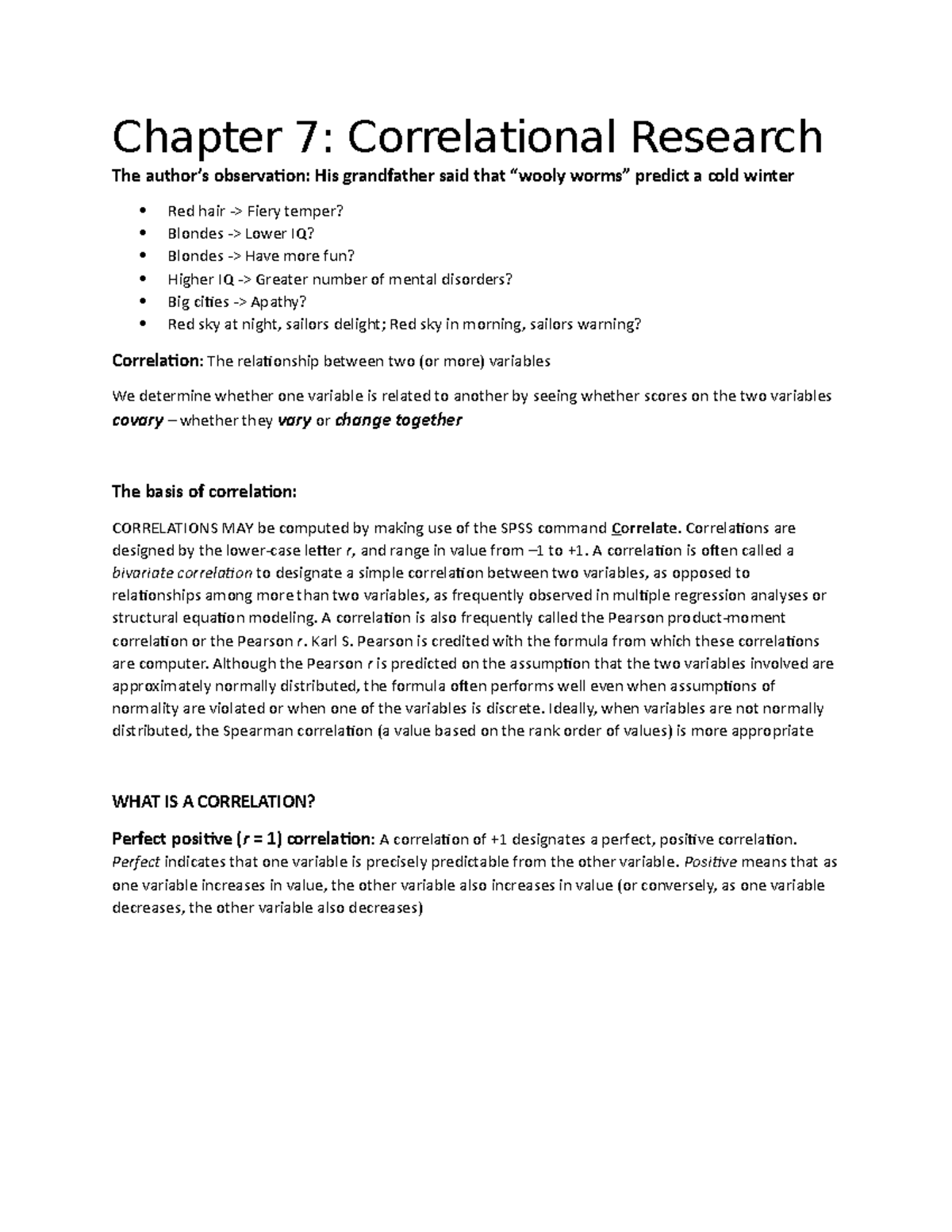 03-28-23 Chapter 7 Outline - Chapter 7: Correlational Research The ...