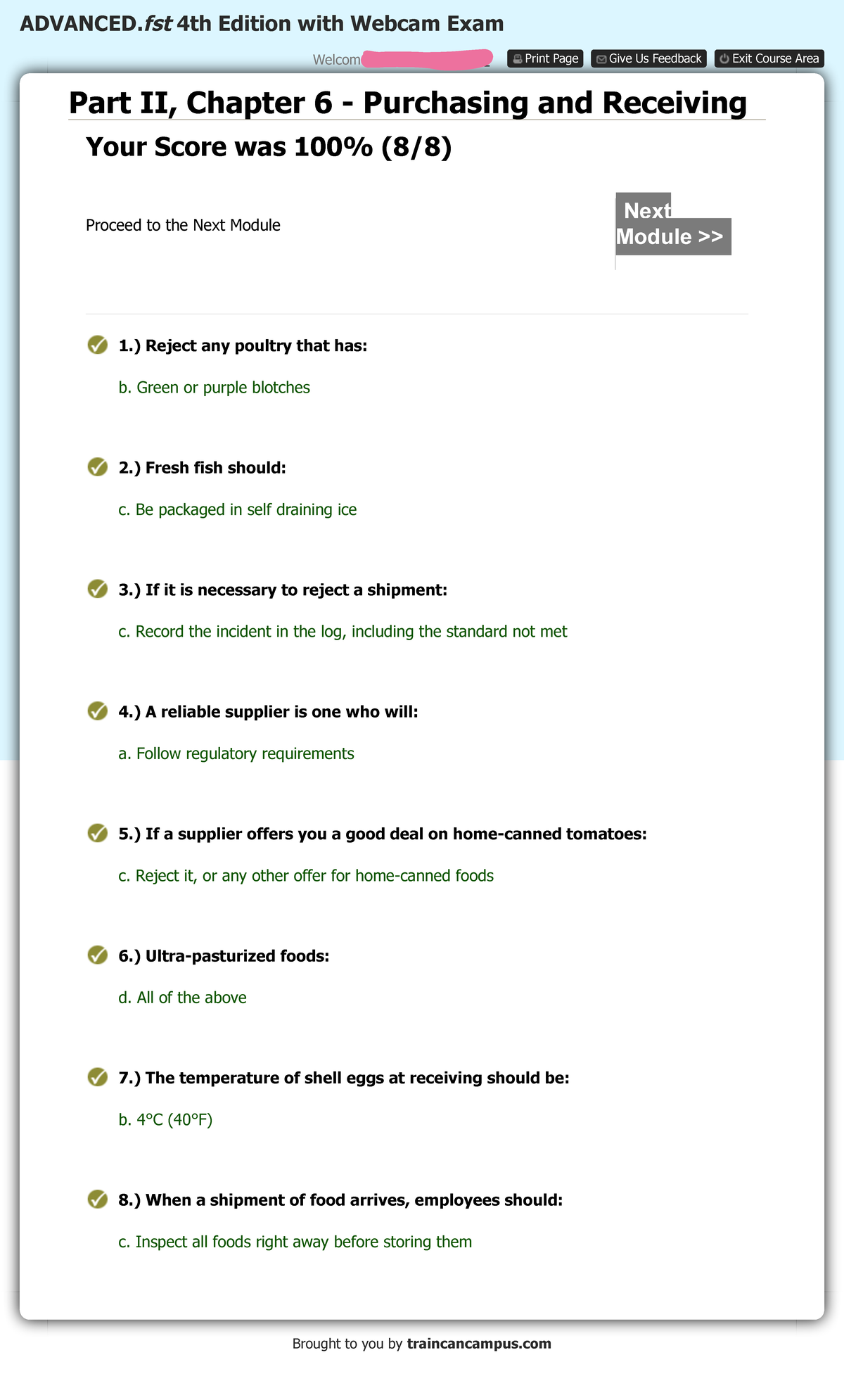 FST CH 6: Online Food Safety Course Test - ADVANCED 4th Edition with ...