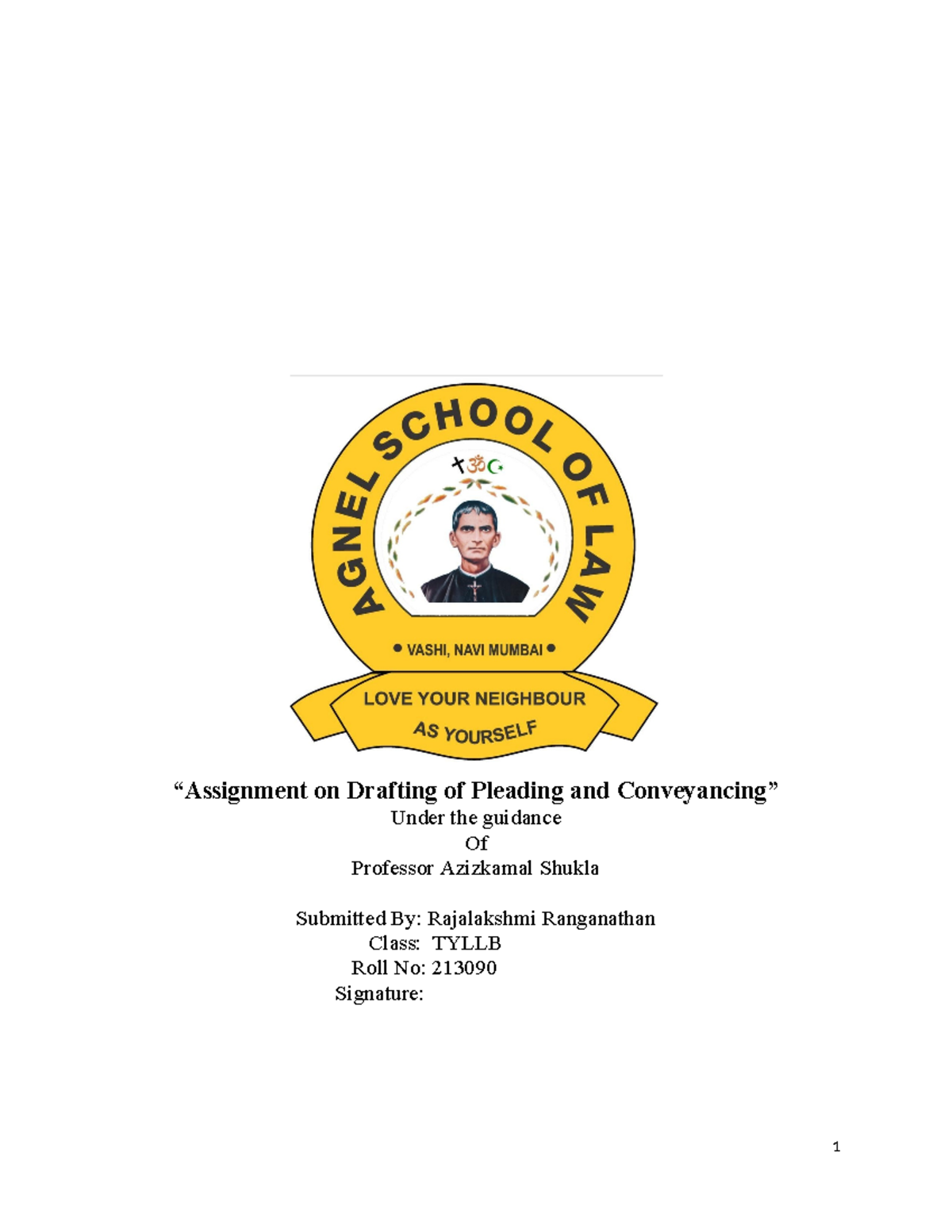 DPC assignment - Law - “Assignment on Drafting of Pleading and Conveyancing” Under the guidance ...